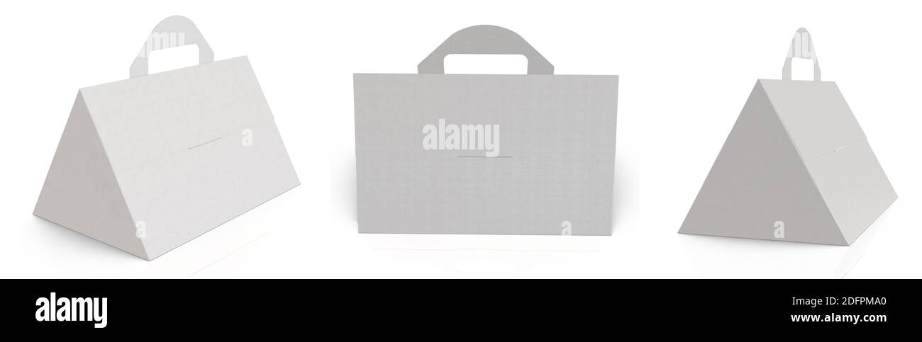 3D rendering - High resolution image white custom carrier box template ...