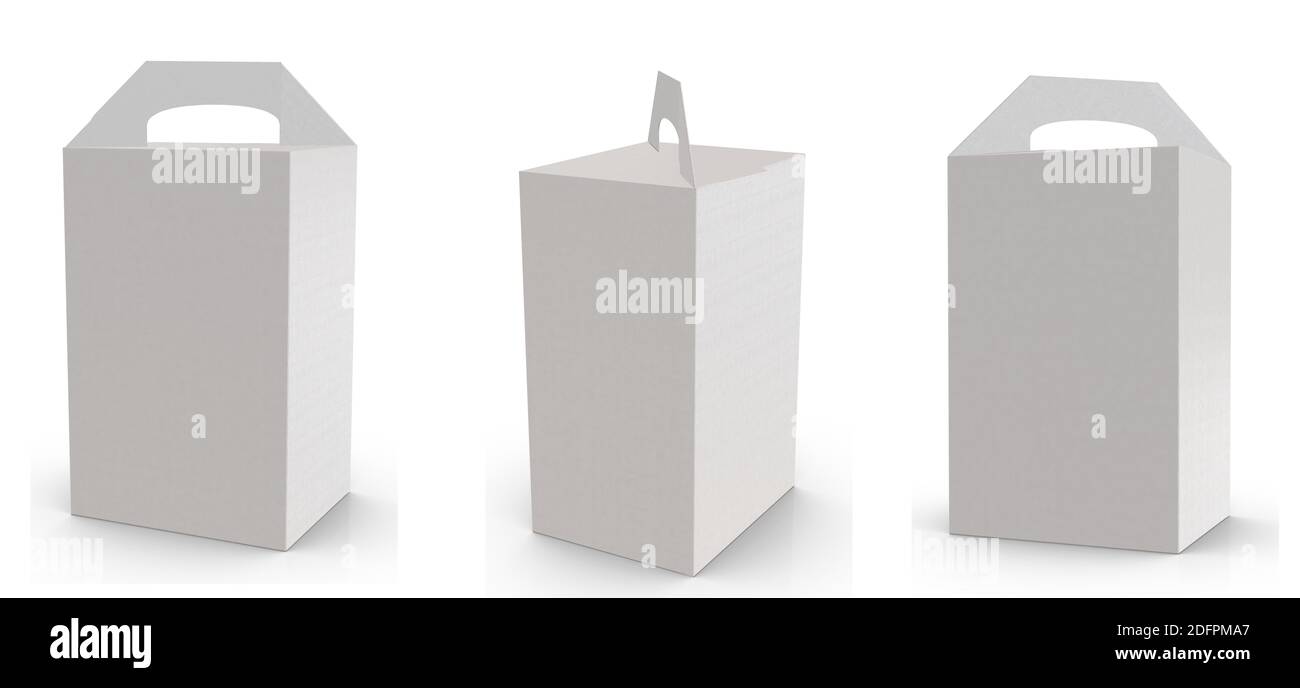 3D rendering - High resolution image white custom gift box template ...