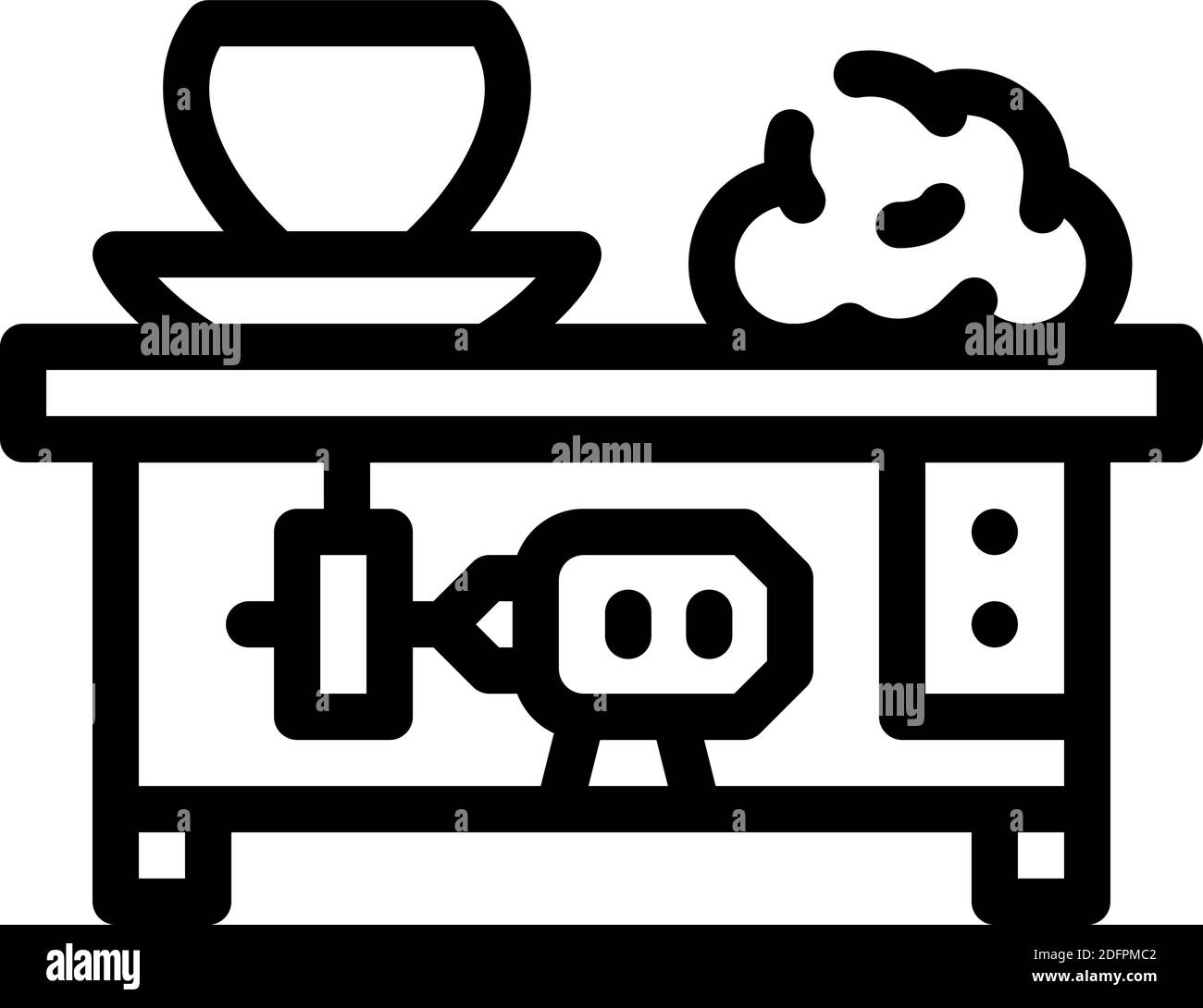 electromechanical pottery wheel line icon vector illustration Stock ...