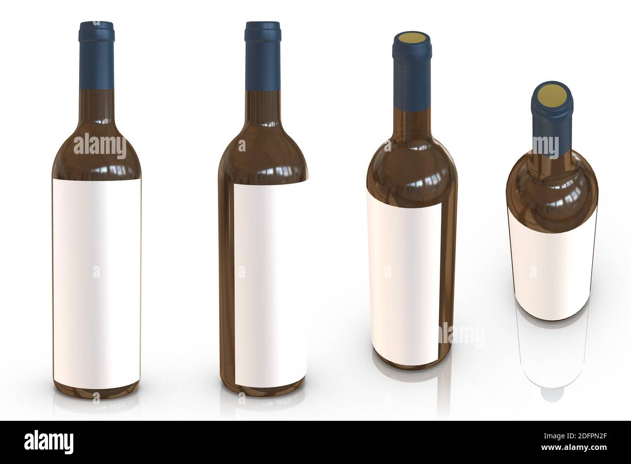 3D rendering - High resolution image wine bottle template isolated on ...