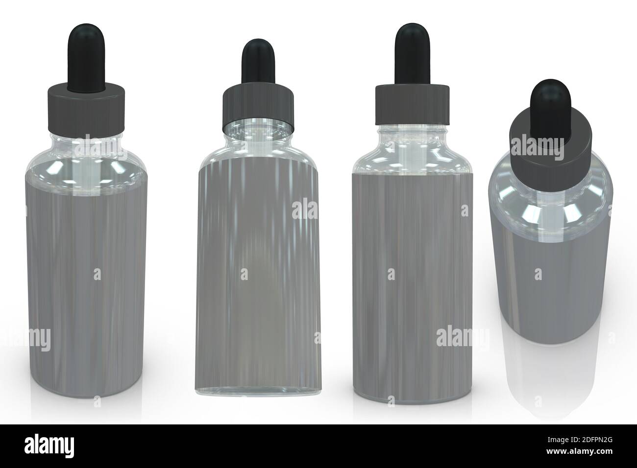 3D rendering - High resolution image white eye dropper bottle template ...