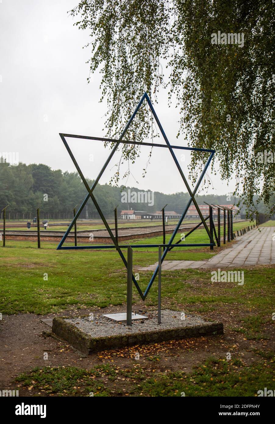 Sztutowo, Poland - Sept 5, 2020: The symbolic Star of David next to the ...