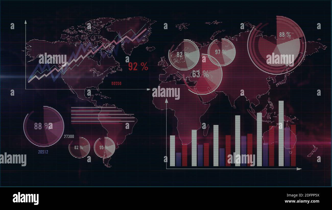 Chart and economic graph on computer screen. Business diagram, finance ...
