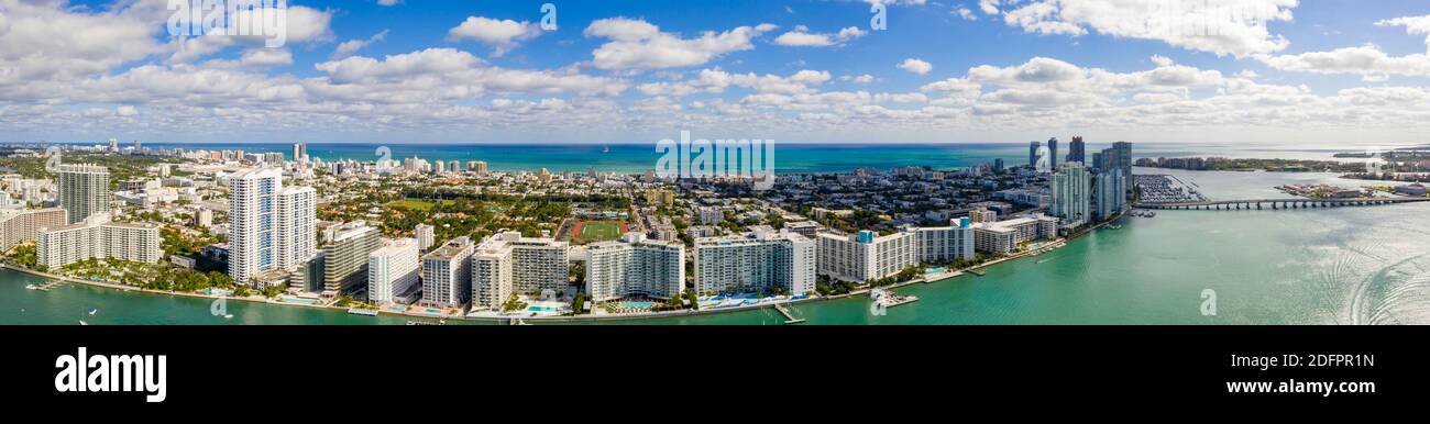 Beautiful Miami Beach landscape photo aerial panorama style Stock Photo ...