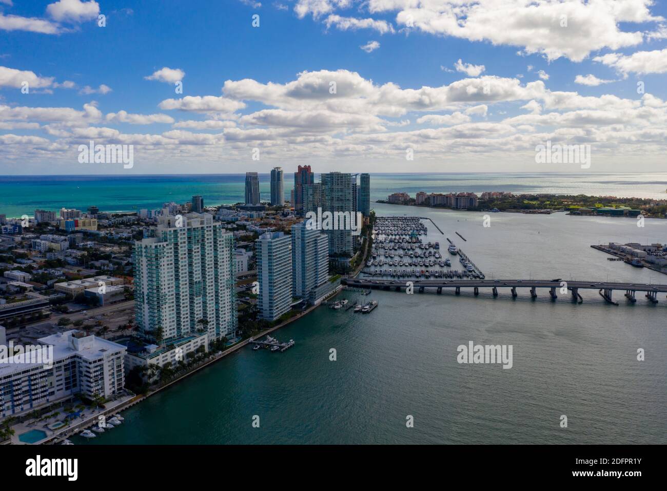 Aerial photo Miami Beach in cloud cover shadow Stock Photo - Alamy