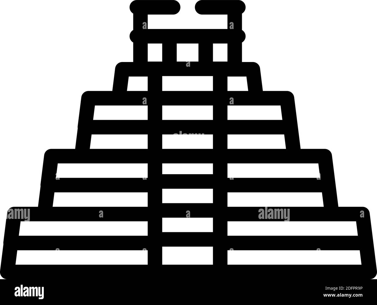 mayan temple line icon vector illustration black Stock Vector Image ...