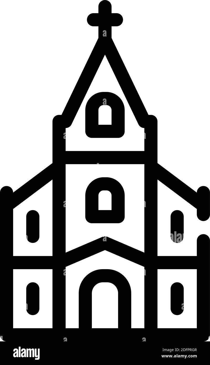 catholic temple line icon vector illustration black Stock Vector Image ...
