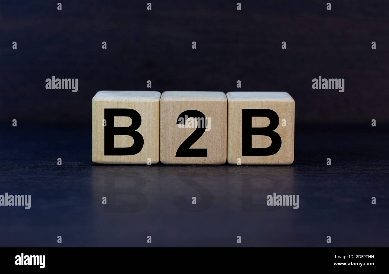 B2B symbol. Concept word 'B2B - business to business' on cubes on a ...