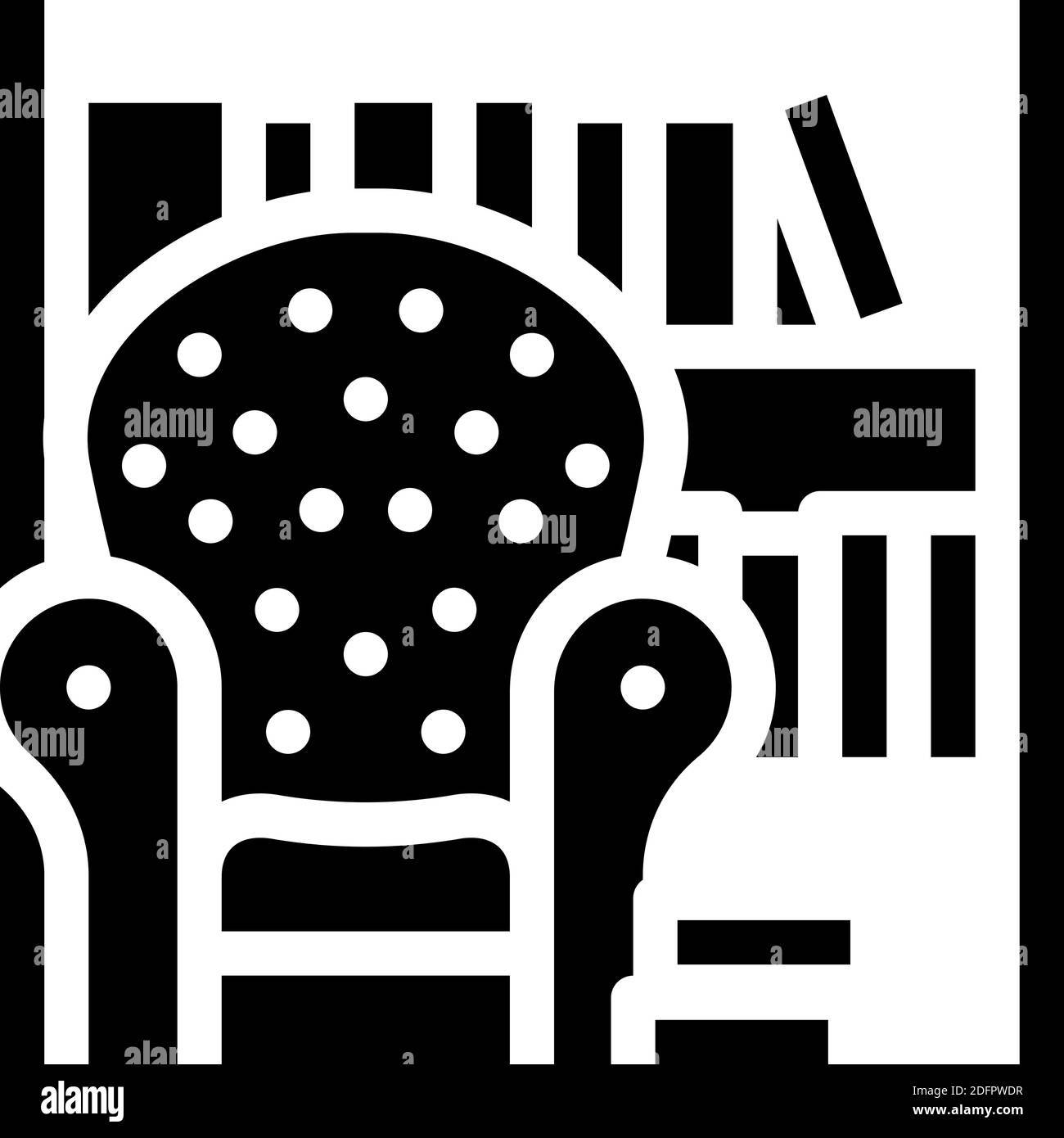 armchair library room furniture glyph icon vector illustration Stock ...
