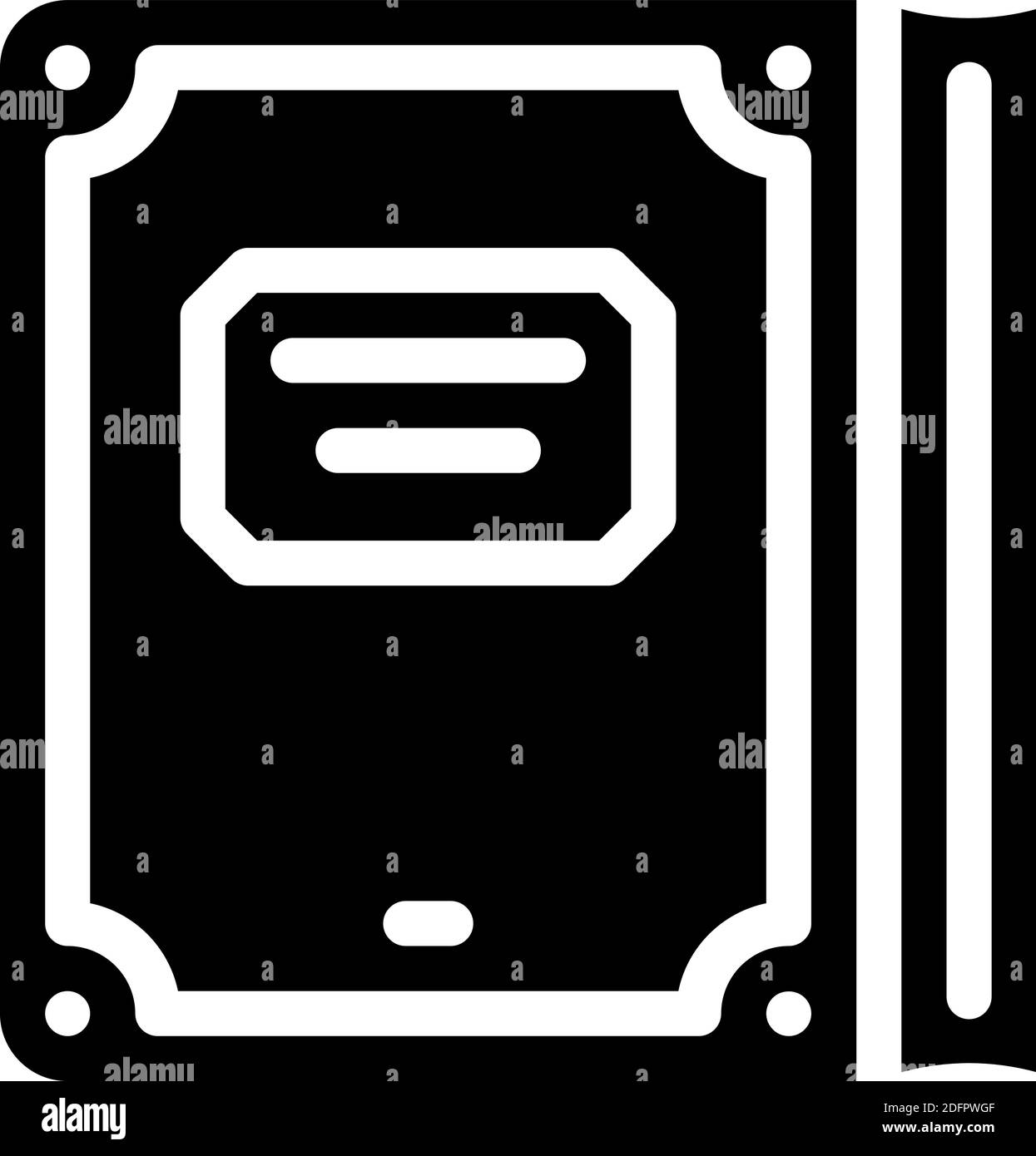 vintage old book glyph icon vector illustration Stock Vector Image ...