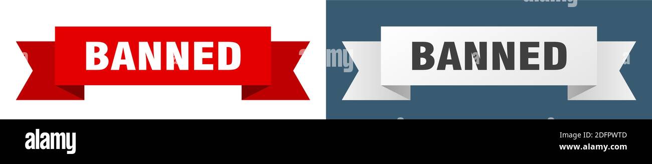 banned ribbon. banned isolated paper banner. sign Stock Vector Image ...