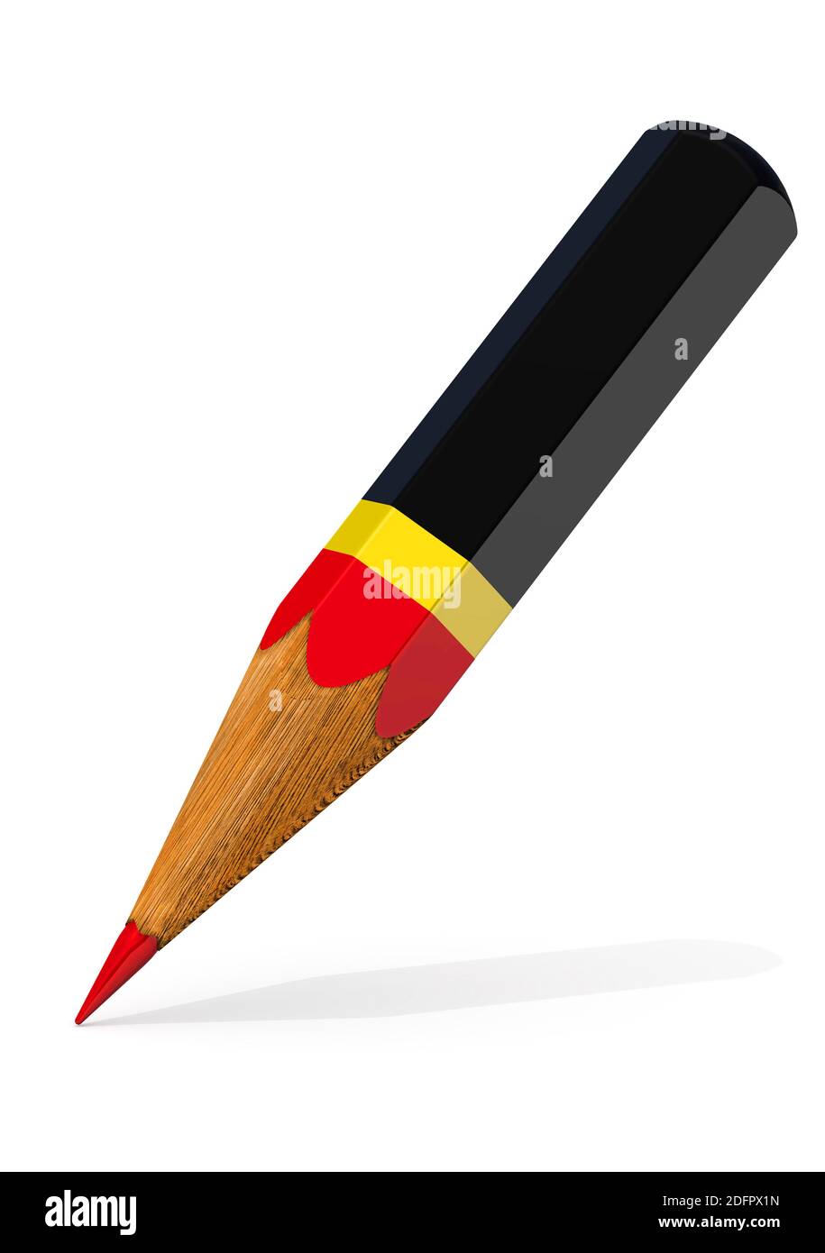 Short pencil. Red short pencils on a white background. Isolated. 3D ...