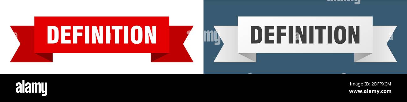 definition ribbon. definition isolated paper banner. sign Stock Vector ...