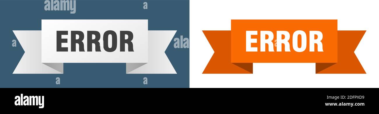 error ribbon. error isolated paper banner. sign Stock Vector Image ...