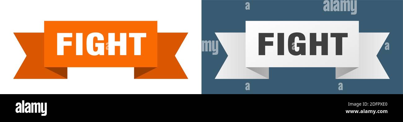 fight ribbon. fight isolated paper banner. sign Stock Vector Image ...