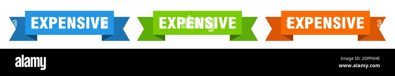expensive ribbon. expensive isolated paper banner. sign Stock Vector ...
