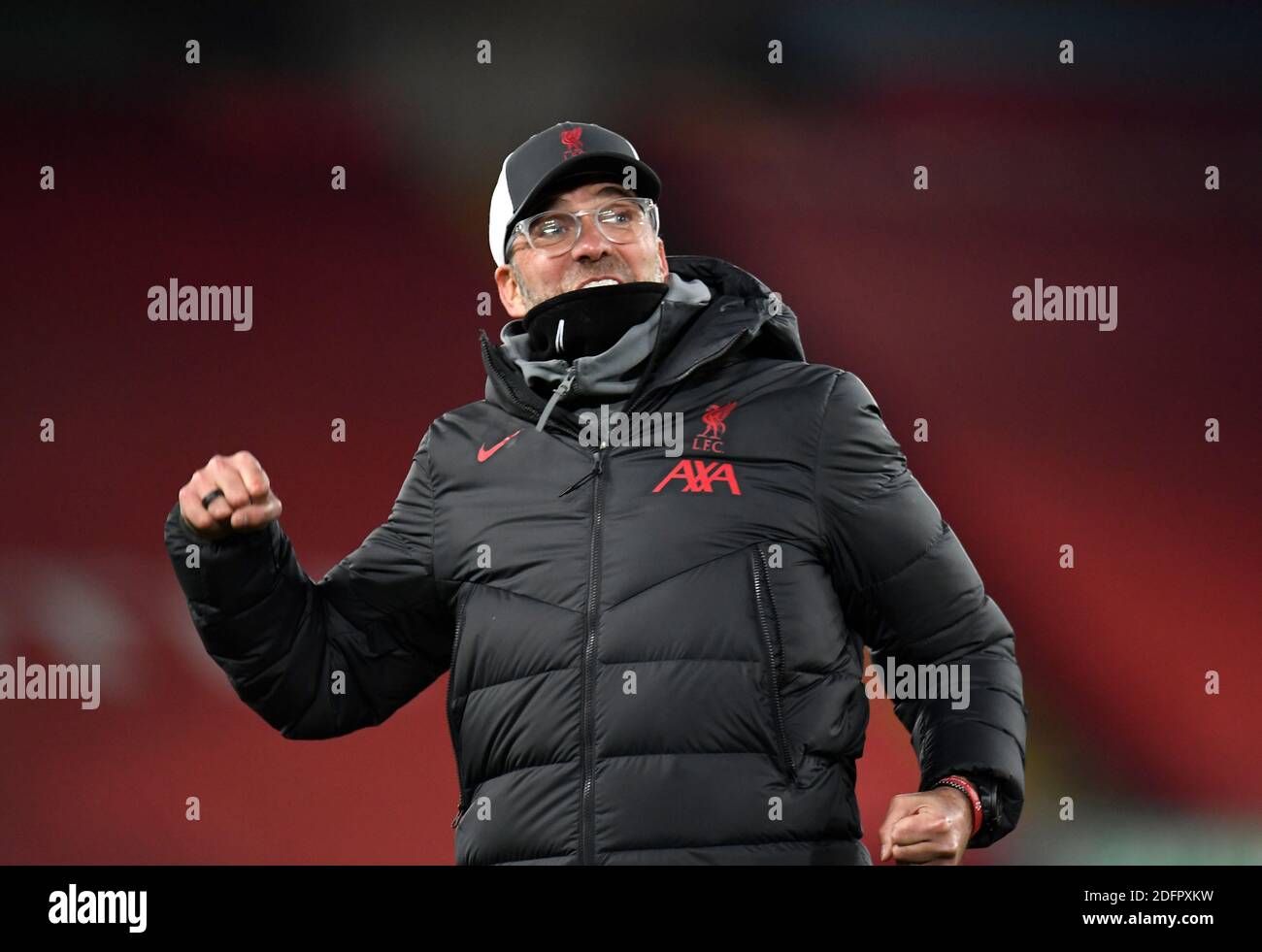 Liverpool manager Jurgen Klopp celebrates to the crowd after the final ...