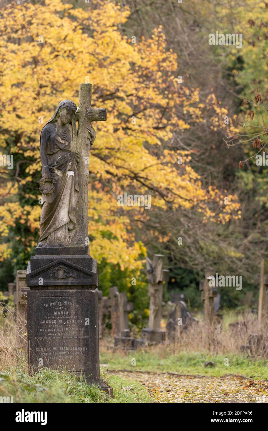 West Norwood Cemetery on the 11th November 2020 in West Norwood in London in the United Kingdom ...