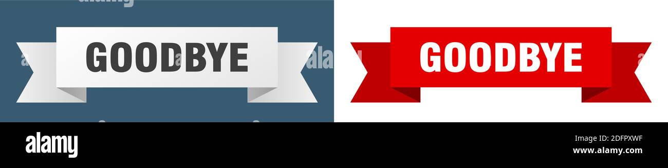 goodbye ribbon. goodbye isolated paper banner. sign Stock Vector Image ...