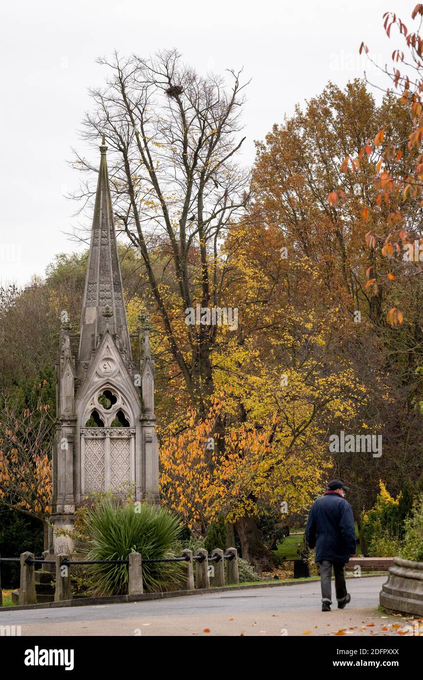West Norwood Cemetery on the 11th November 2020 in West Norwood in London in the United Kingdom ...