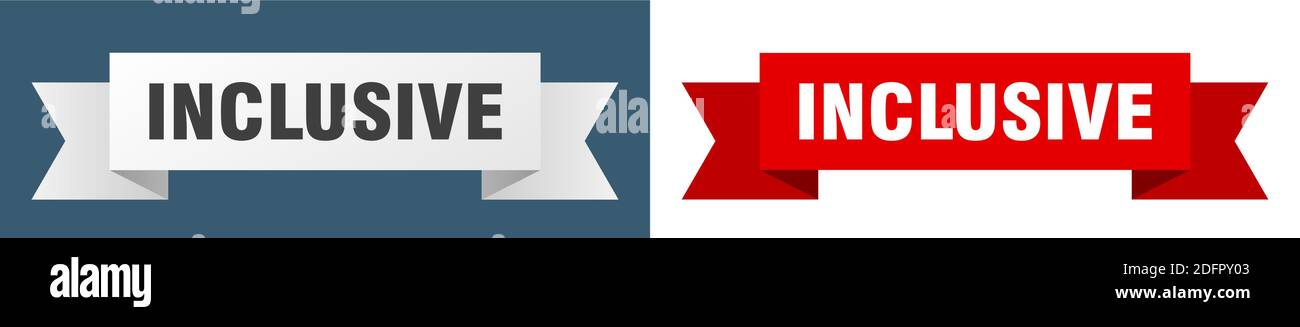 inclusive ribbon. inclusive isolated paper banner. sign Stock Vector ...