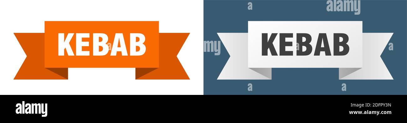 kebab ribbon. kebab isolated paper banner. sign Stock Vector Image ...