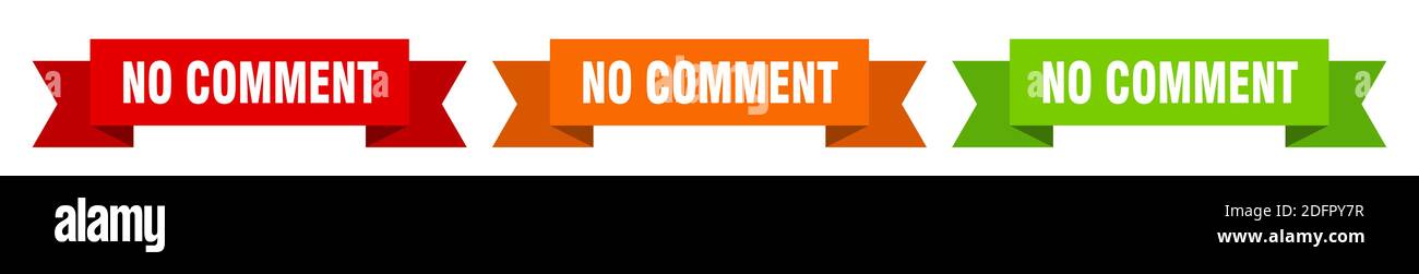 no comment ribbon. no comment isolated paper banner. sign Stock Vector ...