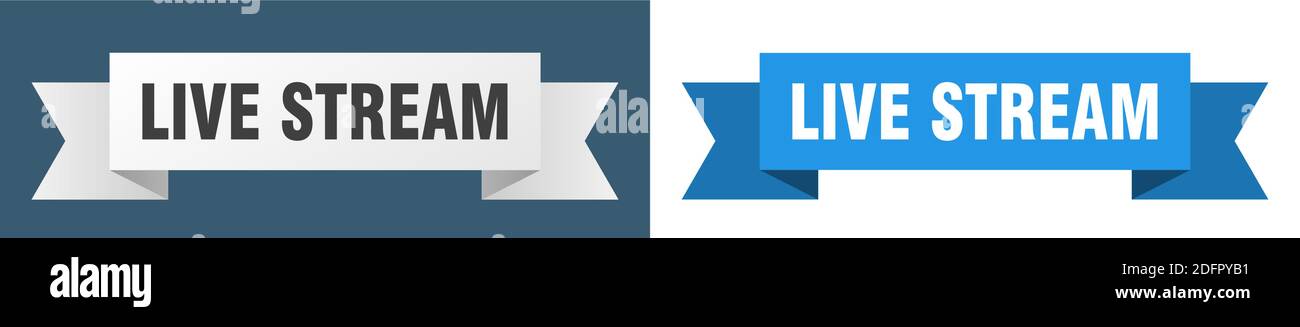 live stream ribbon. live stream isolated paper banner. sign Stock ...