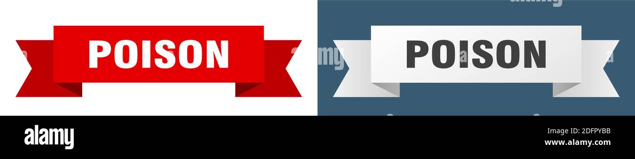 poison ribbon. poison isolated paper banner. sign Stock Vector Image ...