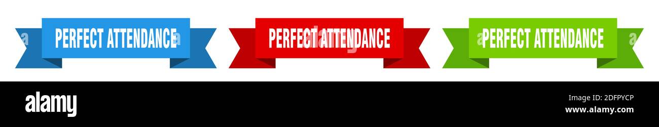 perfect attendance ribbon. perfect attendance isolated paper banner ...