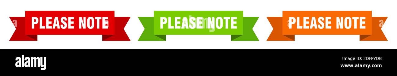 please note ribbon. please note isolated paper banner. sign Stock ...