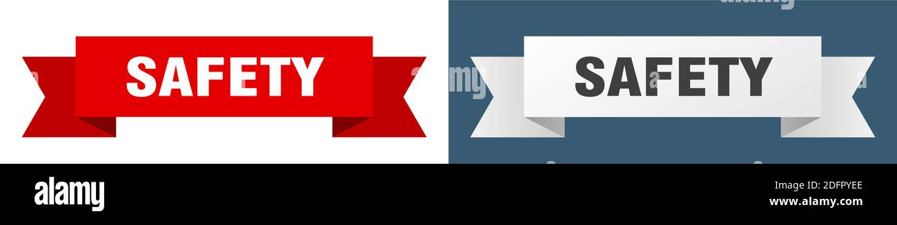 safety ribbon. safety isolated paper banner. sign Stock Vector Image ...