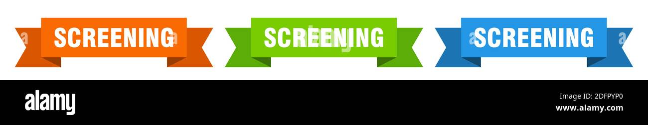 screening ribbon. screening isolated paper banner. sign Stock Vector ...
