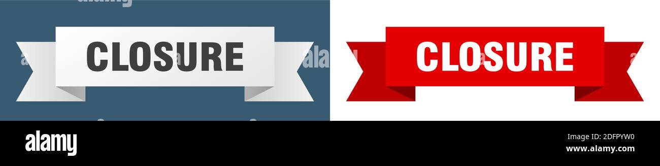 closure ribbon. closure isolated paper banner. sign Stock Vector Image ...