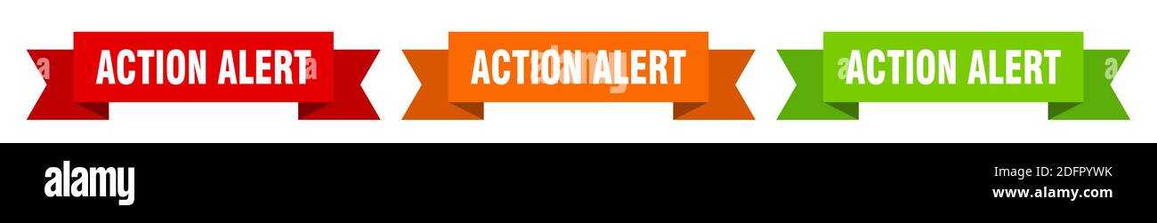 action alert ribbon. action alert isolated paper banner. sign Stock ...