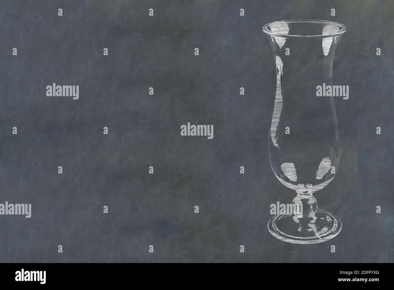 Chalk sketch of Hurricane glass outline on slate blackboard Stock Photo ...