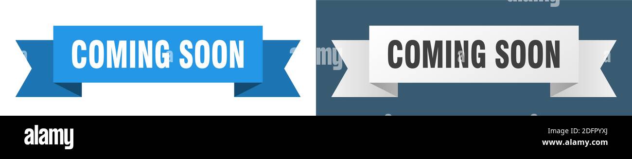 coming soon ribbon. coming soon isolated paper banner. sign Stock ...