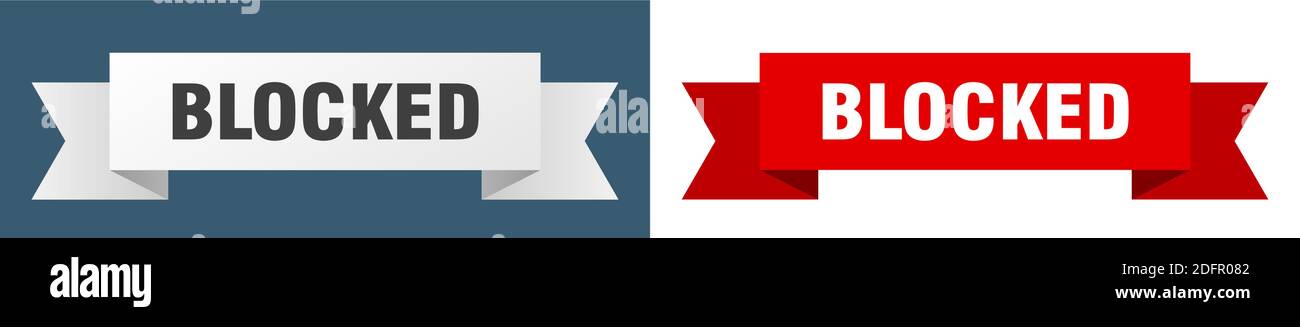 blocked ribbon. blocked isolated paper banner. sign Stock Vector Image ...