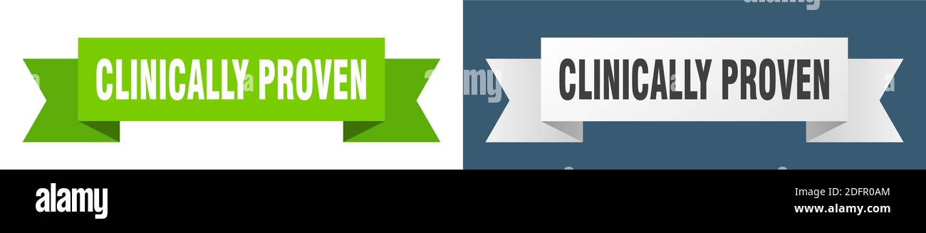 clinically proven ribbon. clinically proven isolated paper banner. sign ...