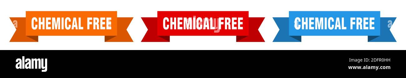 chemical free ribbon. chemical free isolated paper banner. sign Stock ...