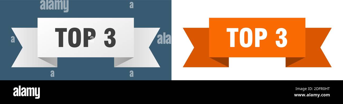 top 3 ribbon. top 3 isolated paper banner. sign Stock Vector Image ...