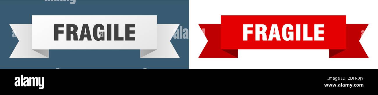 fragile ribbon. fragile isolated paper banner. sign Stock Vector Image ...