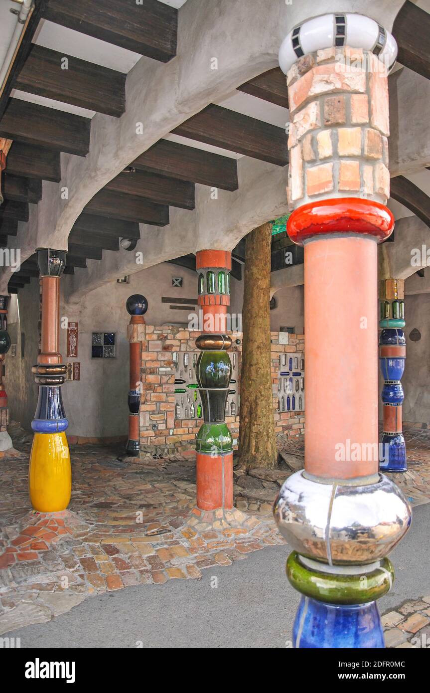 Entrance to the Hundertwasser Toilet Building, Gillies Street, Kawakawa ...