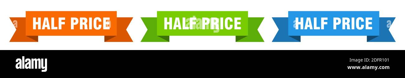 half price ribbon. half price isolated paper banner. sign Stock Vector ...