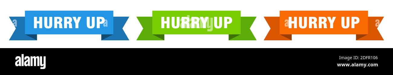 hurry up ribbon. hurry up isolated paper banner. sign Stock Vector ...
