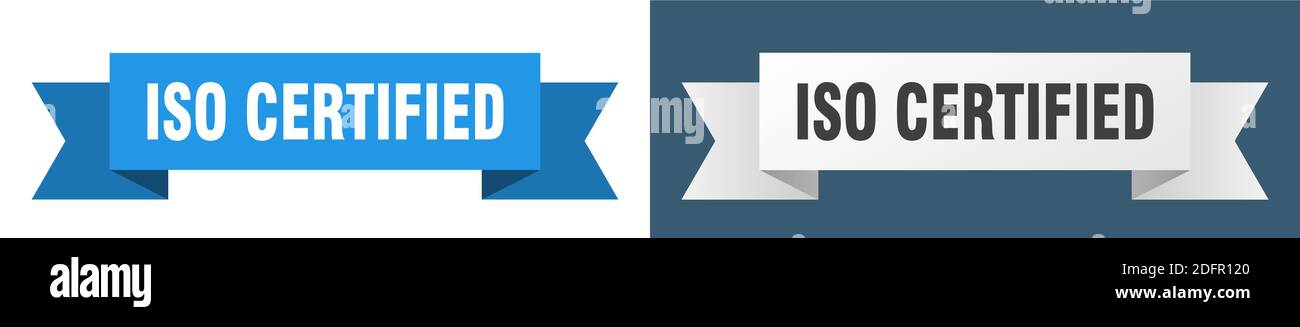 iso certified ribbon. iso certified isolated paper banner. sign Stock ...