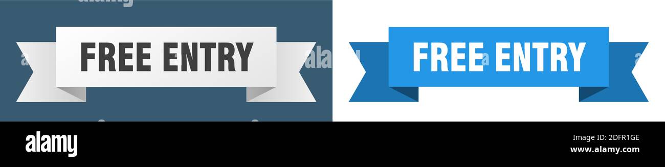 free entry ribbon. free entry isolated paper banner. sign Stock Vector ...