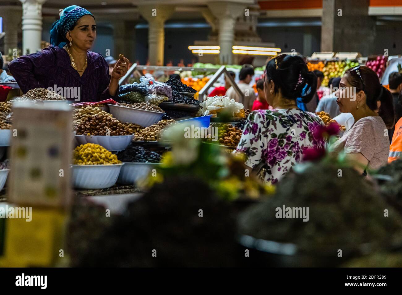 Inside Main Market Hall in Dushanbe, Capital City of Tajikistan Stock ...