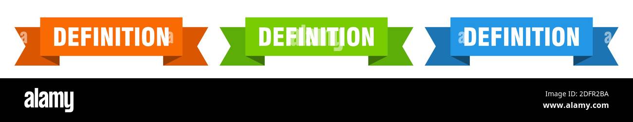 definition ribbon. definition isolated paper banner. sign Stock Vector ...