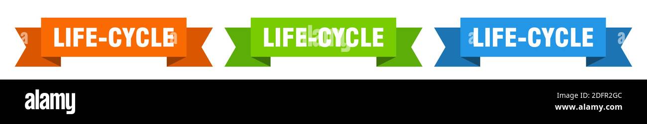 life-cycle ribbon. life-cycle isolated paper banner. sign Stock Vector ...